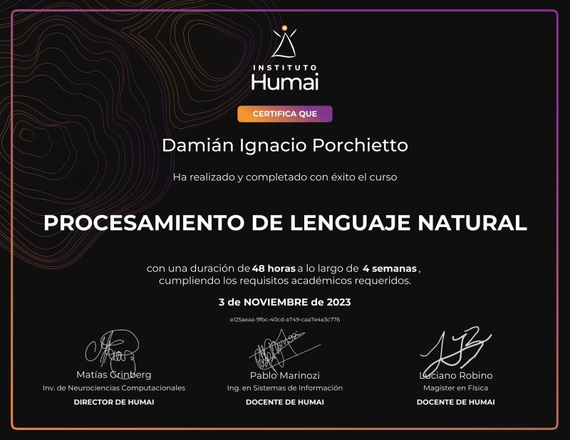 Damian Porchietto - Full Stack and AI-based solutions Developer - Proficient C2 English | LinkedIn